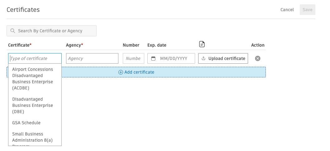 How to add certifications to your company profile – BuildingConnected (us)