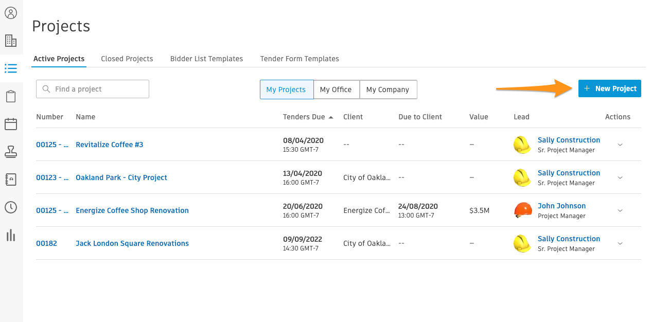 How to create a project in BuildingConnected – BuildingConnected (uk)