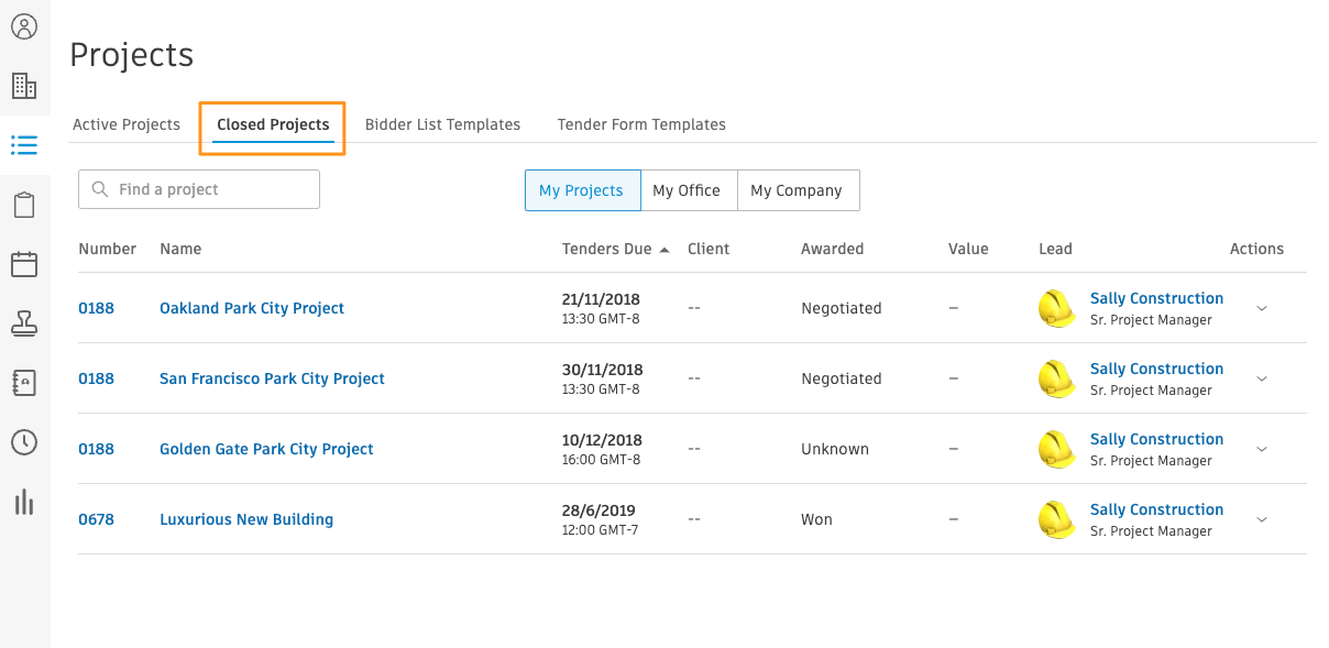 How to close a project – BuildingConnected (uk)