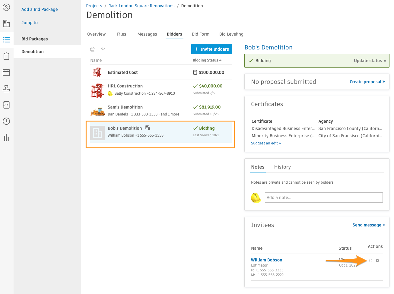 How to resend a bid invitation – BuildingConnected (us)