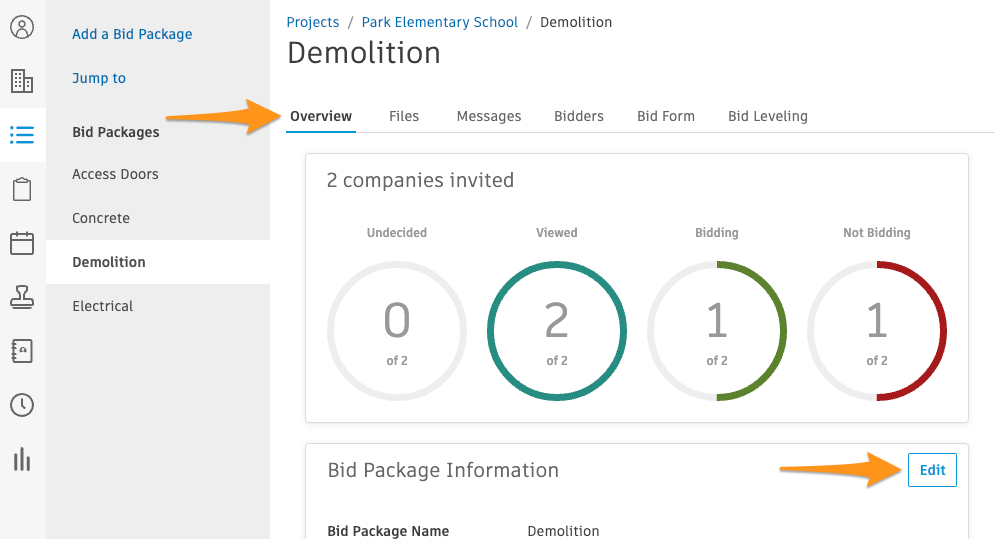 Best practices for managing your bid package table – BuildingConnected (us)
