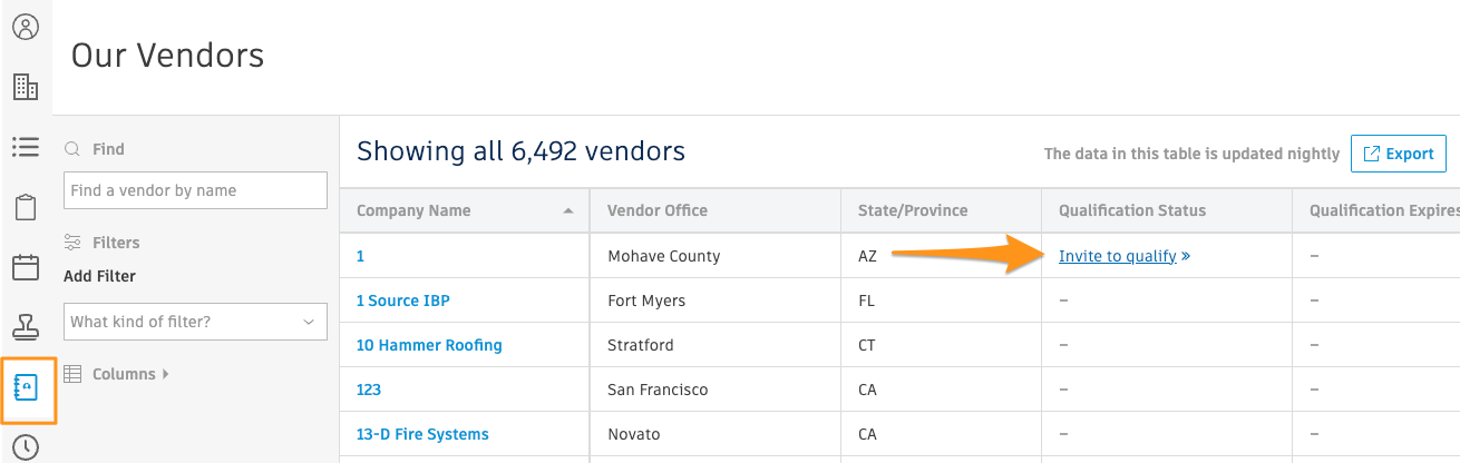 How to invite vendors to qualify in TradeTapp from BuildingConnected ...