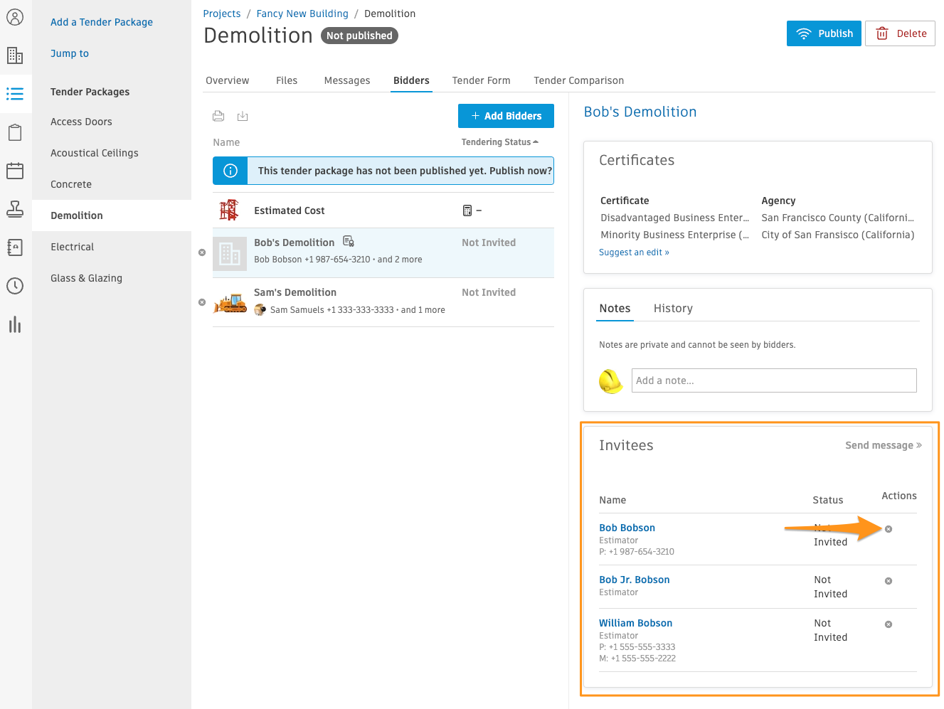 How to remove subcontractors from projects (BC Pro) – BuildingConnected (uk)