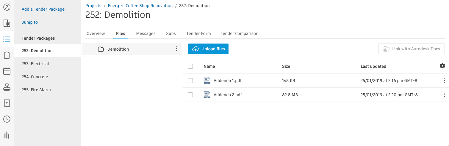 Project and tender package files FAQ’s – BuildingConnected (au)