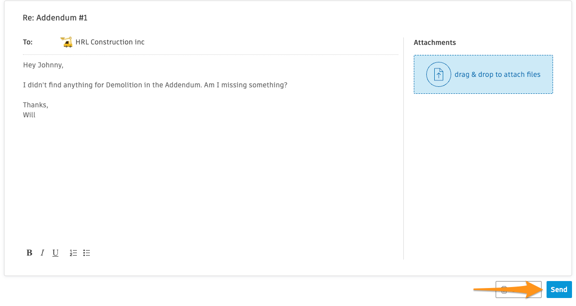How subcontractors can reply to messages sent through BuildingConnected ...