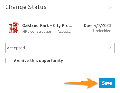 How to change the status of opportunity groups – BuildingConnected (us)