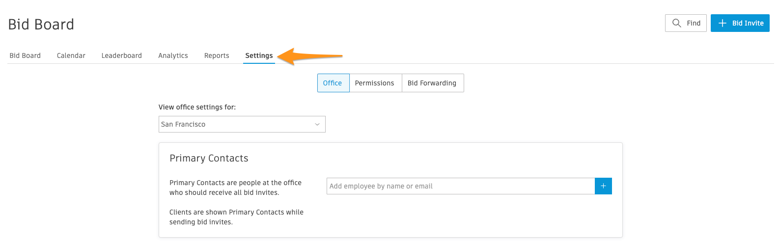 How to set primary contacts for bid invites – BuildingConnected (us)