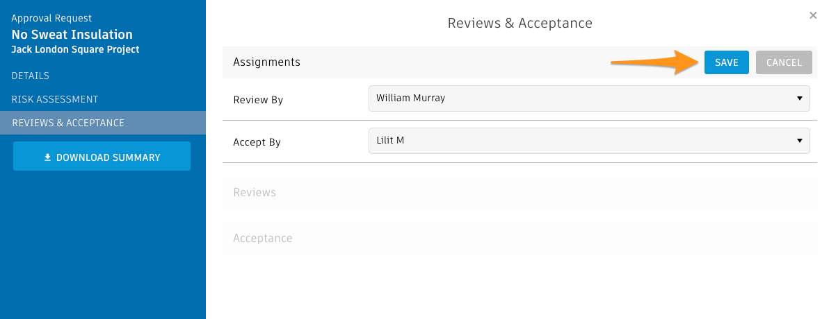 How to assign reviewers and accepters to a project approval request ...