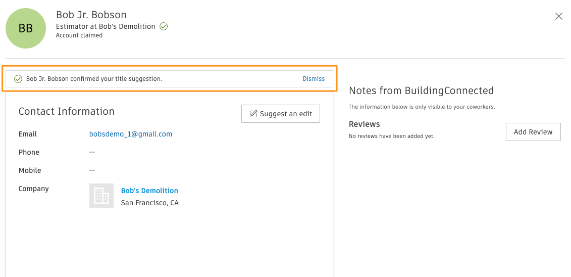 How to use the "Suggest an Edit" feature – BuildingConnected (us)
