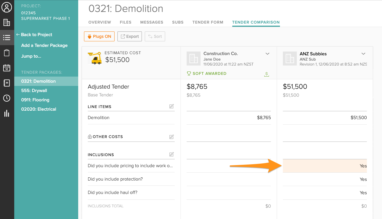 How to color cells within the Tender Comparison tab (BC Pro ...