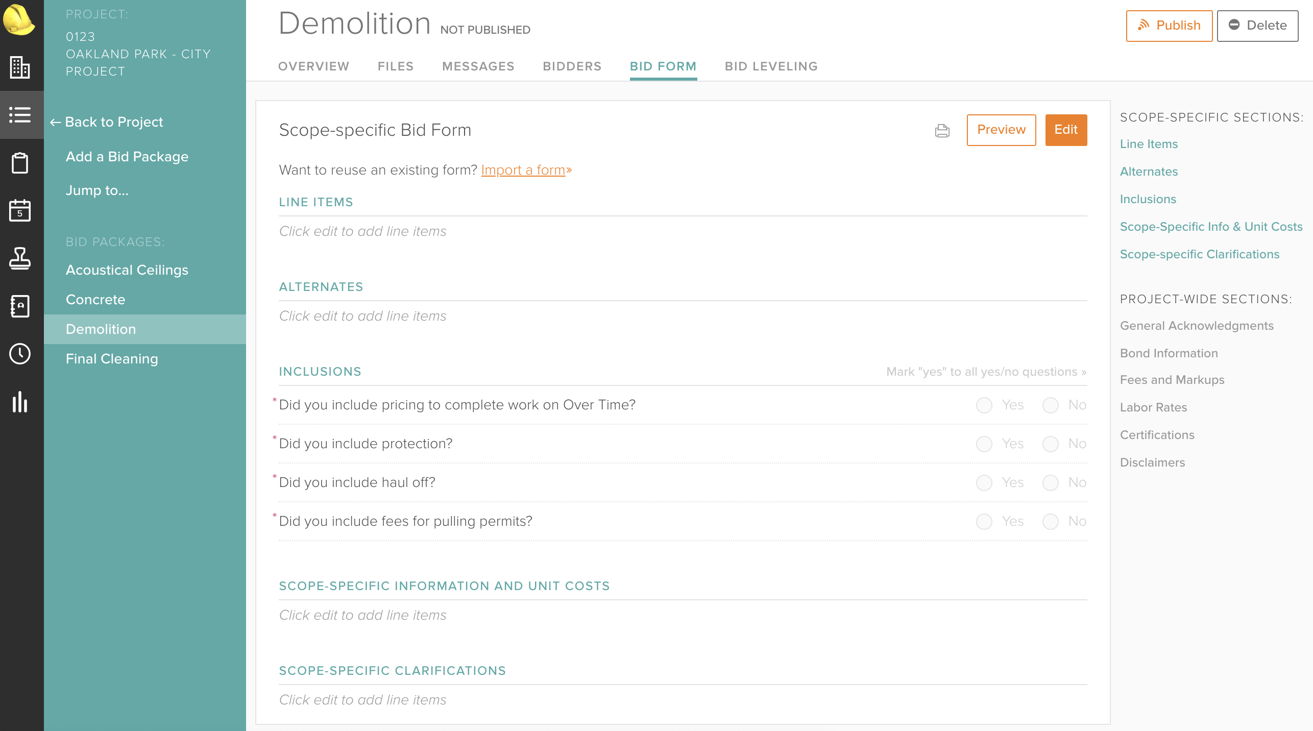 How general contractors can create bid form templates (BC Pro ...