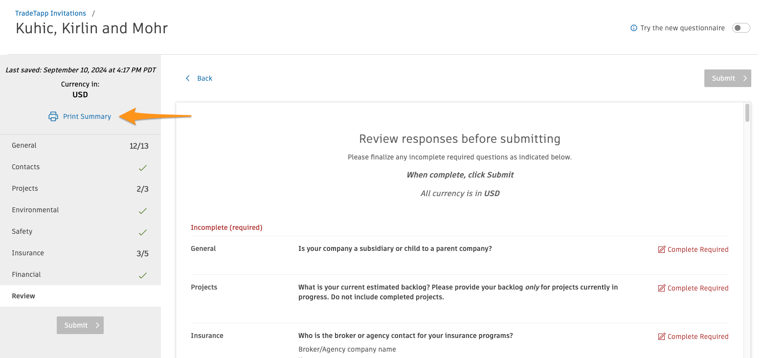 How to submit a qualification – BuildingConnected (us)