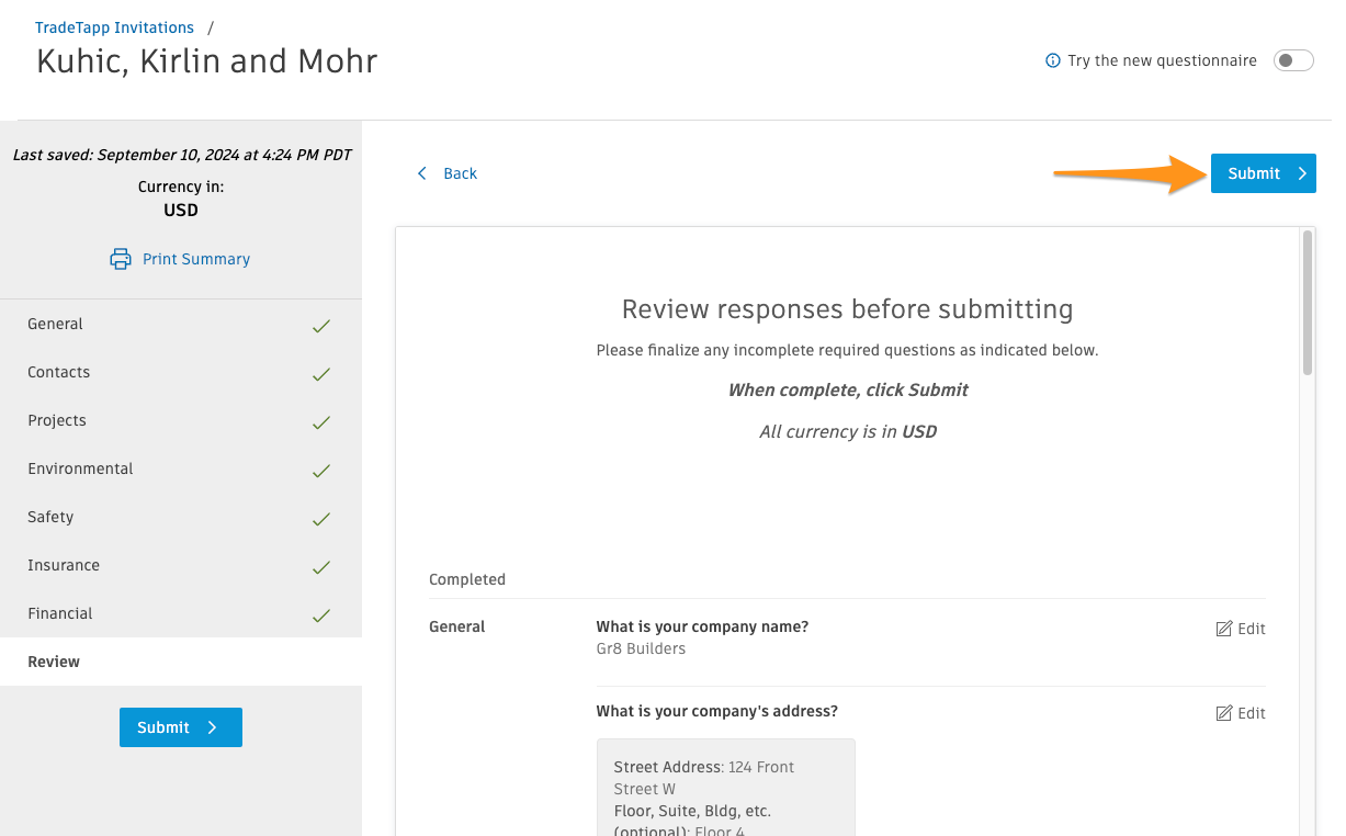 How to submit a qualification – BuildingConnected (us)