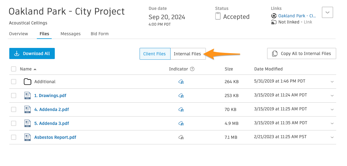 How subcontractors can upload internal files for bids (Bid Board Pro ...