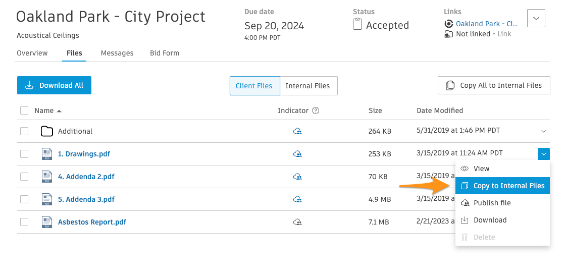 How subcontractors can upload internal files for bids (Bid Board Pro ...