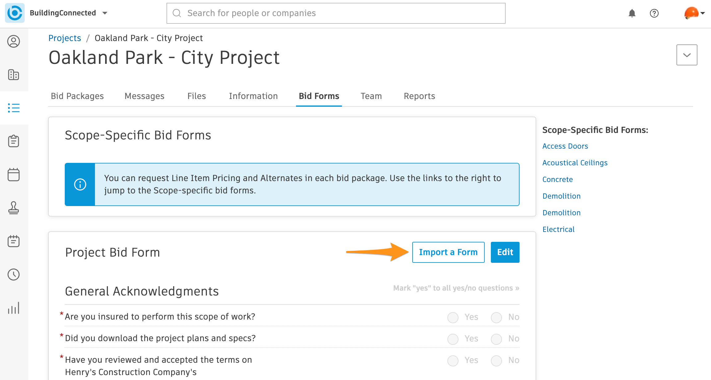 How to import bid form templates into projects (BC Pro ...