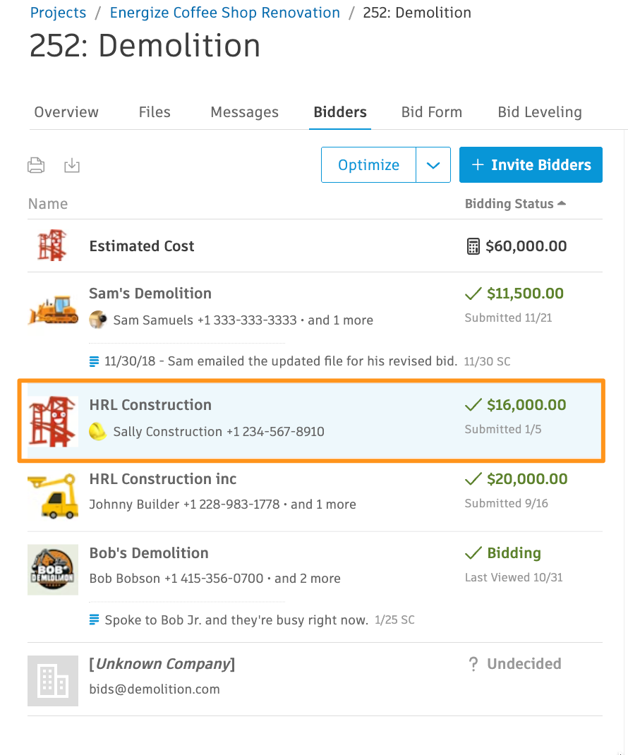 How to add your own budget to compare in Bid Leveling ...